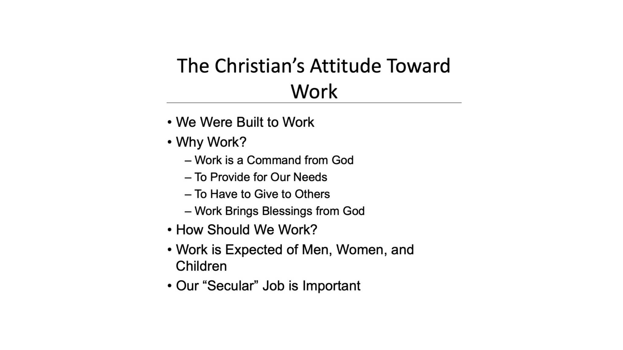 South Franklin church of Christ - The Christian’s Attitude Toward Work South Franklin church of Christ - The Christian’s Attitude Toward Work